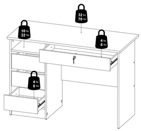 Psací stůl Function Plus 70519 černý