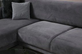 Designová sedačka Haylia 287 cm antracitová - levá