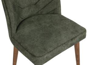 Hanah Home Sada židlí (4 kusy) Dallas 558 V4, Ořech, Tmavá Zelená