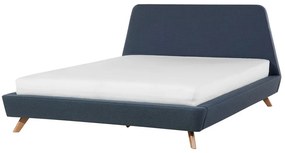 Čalouněná tmavě modrá postel 160x200 cm VIENNE  Beliani