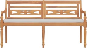Lavice Batavia s poduškou 150 cm masivní teakové dřevo 319148