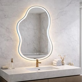 Tutumi Zrcadlo 80x55 cm s vyhříváním a regulovatelným LED osvětlením HOM-01516