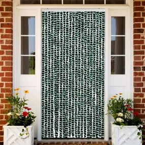 Závěs proti hmyzu zeleno-bílý 90 x 220 cm Chenille 325446