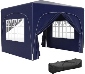 Outsunny Zahradní Altán 3x3m, Voděodolný Stabilní Zimní Pop-up Skládací Altán, UV Ochrana 50+, Skládací Party Stan Zahradní Altán s 4 Bočními Panely,