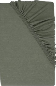 Livarno® Žerzejové napínací prostěradlo s podílem lnu, 180–200 x 200 cm (zelená)