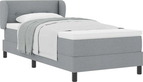 Postel s boxspringem s čelo Světle šedá 80 x 200 cm textil 3339989