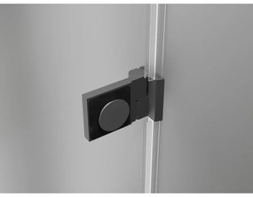 Mexen Lunar-B, výklopný sprchový kout levý 70 x 70 cm, 8mm čiré sklo, grafitový profil, 832-070-070-95-00-L