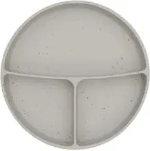 KikkaBoo Talíř dělený s přísavkou Platinum Silicone Sand / od 6 měsíců