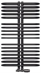 Regnis LEVEL II, topné těleso 600x1580mm se středovým připojením 50mm, 1498W, černá matná, LEVEL1580/600/D50/BLACK