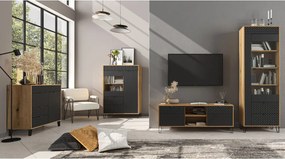 Komoda 3d (G) dub evok / černý Bellano