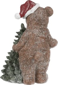 Vánoční figurka medvěda se stromkem a LED osvětlením (2 ks)