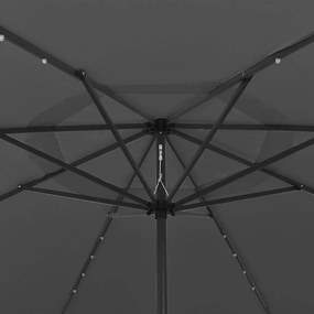 Zahradní slunečník s LED osvětlením 400 cm antracitový 312532