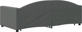 Válenda s přistýlkou tmavě šedá 90 x 190 cm textil 3197199