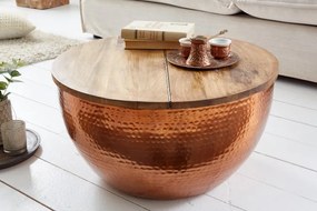 Noble Home Měděný mangový konferenční stolek Draft, 60 cm