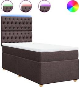 Box spring postel s matrací tmavě hnědá 90x190 cm textil 3293445