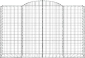 Klenuté gabionové koše 3 ks 300x50x180/200cm pozinkované železo 3146774