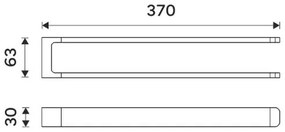 NIMCO MAC 29098-90 - Nástěnný věšák na ručníky MAYA 37 cm matná černá