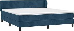 Box spring postel s matrací tmavě modrá 160x200 cm samet 3127383