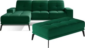 Sedací souprava Tempo s taburetem, levá, zelená (Monolith 37)