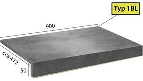 Vinylový schod Vinylové schody Brased Objectline Step 1BL - 1060 Cement steel