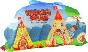 LEAN Toys Dětský stan Tipi indiánský styl krémový 160 x 105 cm