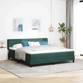 Postel s boxspringem s čelo Tmavě zelená 200 x 180 cm samet 3341429