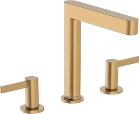 Hansgrohe Finoris - Umyvadlová baterie, s výpustí Push-Open, 3-otvorová instalace, EcoSmart, kartáčovaný bronz 76034140