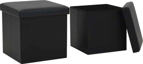 vidaXL Skládací úložné stoličky 2 ks umělá kůže [338790] Barva: Černá