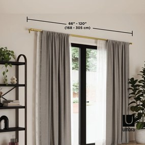 Ocelová roztažitelná dvojitá garnýž 168 - 305 cm Cappa – Umbra