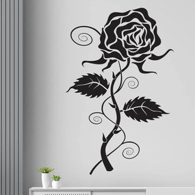Živá Zeď Samolepka na zeď Rozkvétající růže Barva: černá