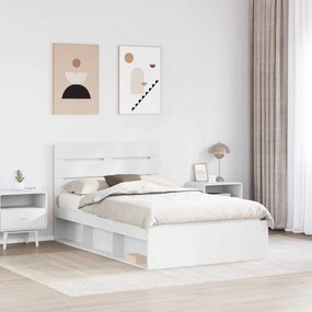 Rám postele s čelo Bílá 120 x 190 cm Masivní borové dřevo 3411768