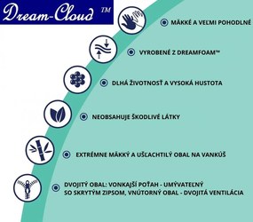 Dream-Cloud Premium anatomický polštář z BIO paměťové pěny proti vráskám