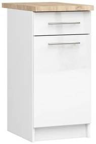 Kuchyňská skříňka OLIVIA S40 SZ1 - bílá/bílý lesk