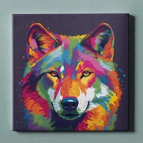 Obraz na plátně - Vlk Pop Art FeelHappy.cz Velikost obrazu: 80 x 80 cm
