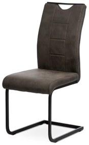 Autronic - Jídelní židle, šedá látka v dekoru vintage kůže - DCL-412 GREY3