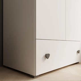 ADRK Furniture Skříň Emily s výklopným dvířkem a držadlem ve tvaru srdce šedá SW-EMI-80-WHG
