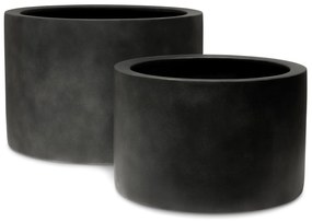 Květináč na podlahu betonového vzhledu Division Lite Cylinder - válec Barva:: černá, Rozměr:: Ø 48cm - výška 30cm