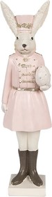 Dekorace zaječí žena v růžové uniformě a vajíčkem - 7*6*23 cm