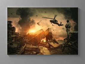 Liox Obraz vojáci a helikoptéry Rozměr: 100 x 65 cm