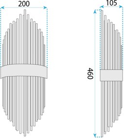 Toolight Toolight, nástěnné svítidlo 2xE14, APP1761-1W, zlatá matná, OSW-04053