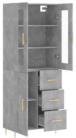 Skříň highboard betonově šedá 69,5x34x180 cm kompozitní dřevo - Default Title