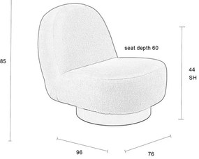 Krémové sametové křeslo Eden – Zuiver