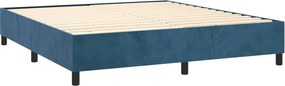 Box spring postel s matrací tmavě modrá 200x200 cm samet 3137927