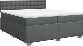 Box spring postel s matrací tmavě šedá 200x200 cm textil 3286010