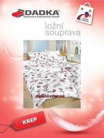 DADKA Povlečení krep Agáta vínová na bílém 140x220, 70x90 cm