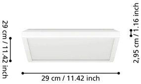 Eglo 901449 -LED Koupelnové stropní svítidlo ROVITO 13,4W/230V 29x29cm IP44 bílá