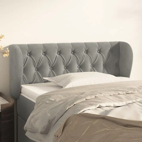 Čelo postele typu ušák světle šedé 103x23x78/88 cm samet 3117522