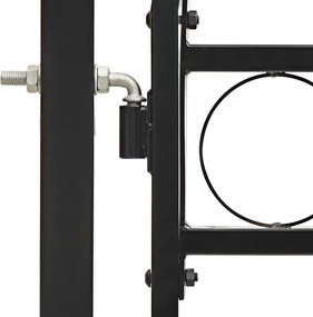 Plotová brána ASSEN dvoukřídlé dveře s klenutým vrškem ocel 400 x 150 cm 143094