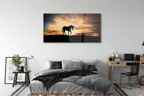 akrylový obraz Unicorn sunset 140x70 cm