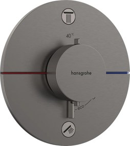 Hansgrohe ShowerSelect Comfort S, termostat pod omítku pro 2 spotřebiče, kartáčovaný černý chrom, HAN-15554340